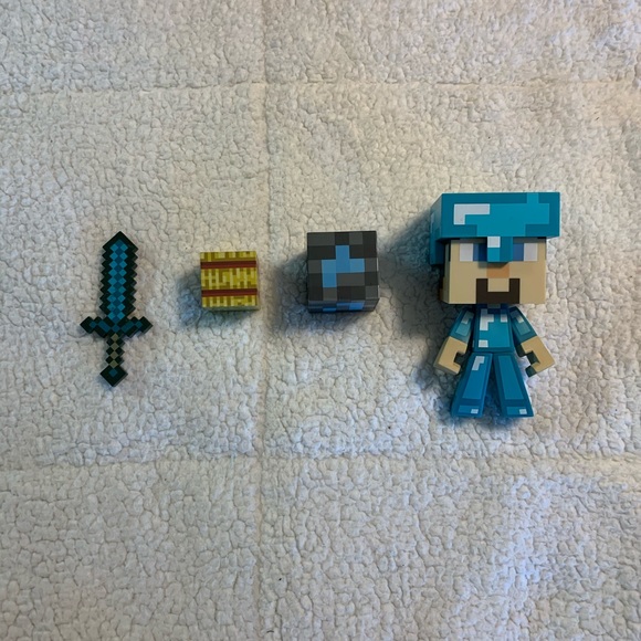 Minecraft | Toys | Minecraft Steve Figure 2 Blocks And Sword | Poshmark